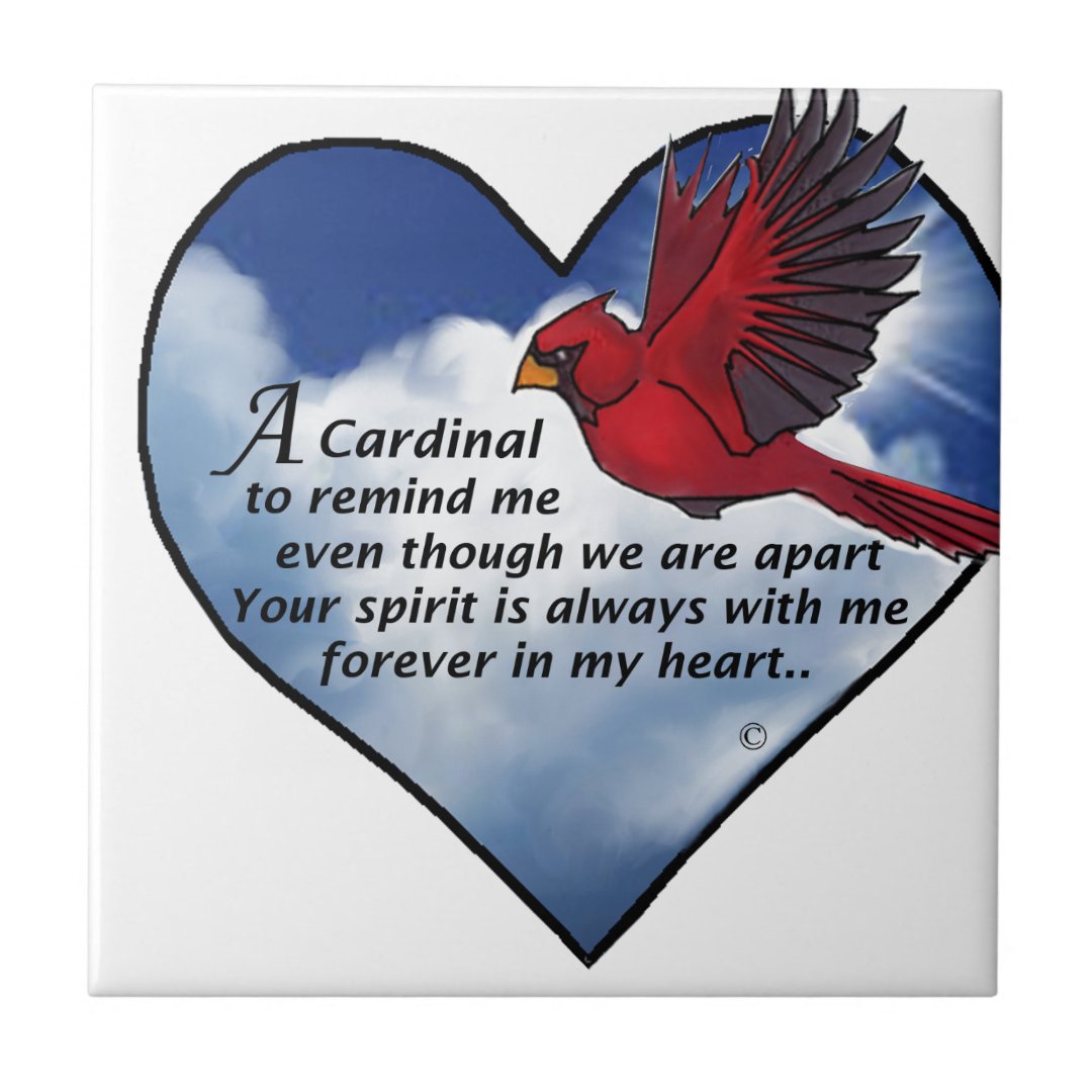 Cardinal Heart Poem Tile | Zazzle