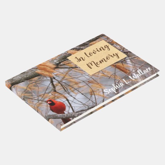 Cardinal In Loving Memory Guest Book | Zazzle.com