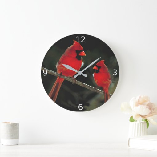CARDINAL LARGE CLOCK | Zazzle
