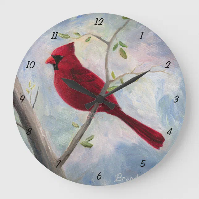 Cardinal Large Clock | Zazzle
