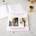 Cardinal Loving Memory Funeral Memorial Square Guest Book | Zazzle