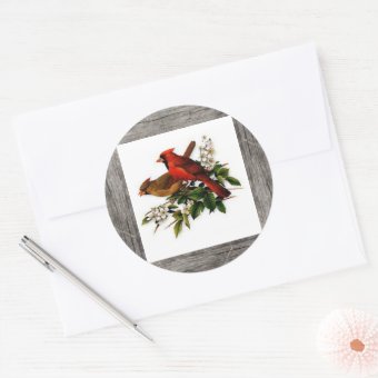 Cardinal male and female pair on a sticker | Zazzle