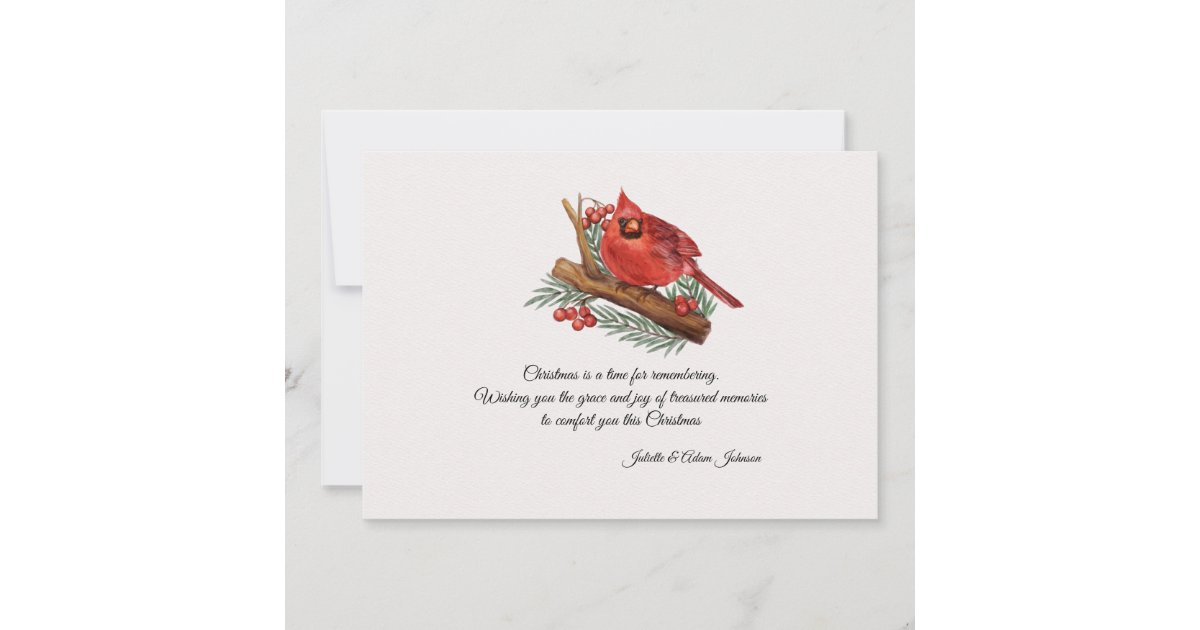 Cardinal Memorial Christmas Card | Zazzle