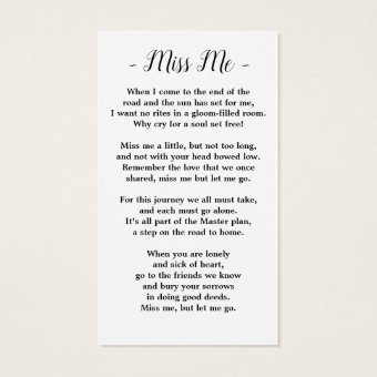 Cardinal Memorial Poem Funeral Prayer Card | Zazzle