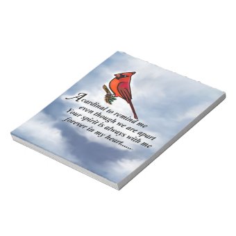 Cardinal Memorial Poem Notepad | Zazzle