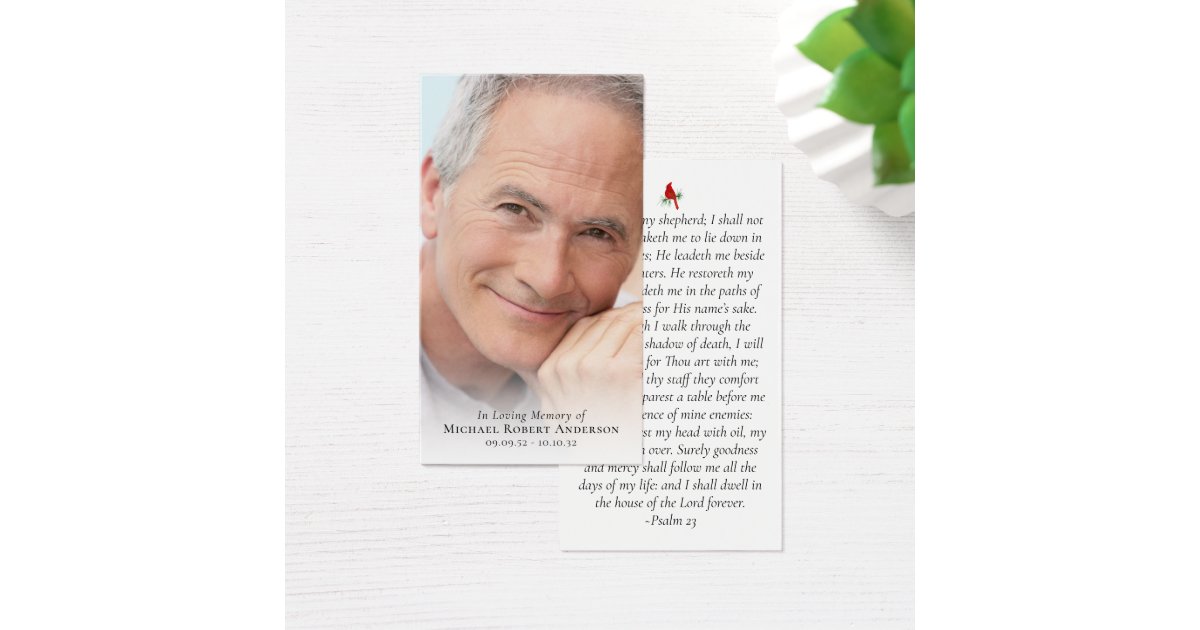 Cardinal Photo Memorial Card | Zazzle