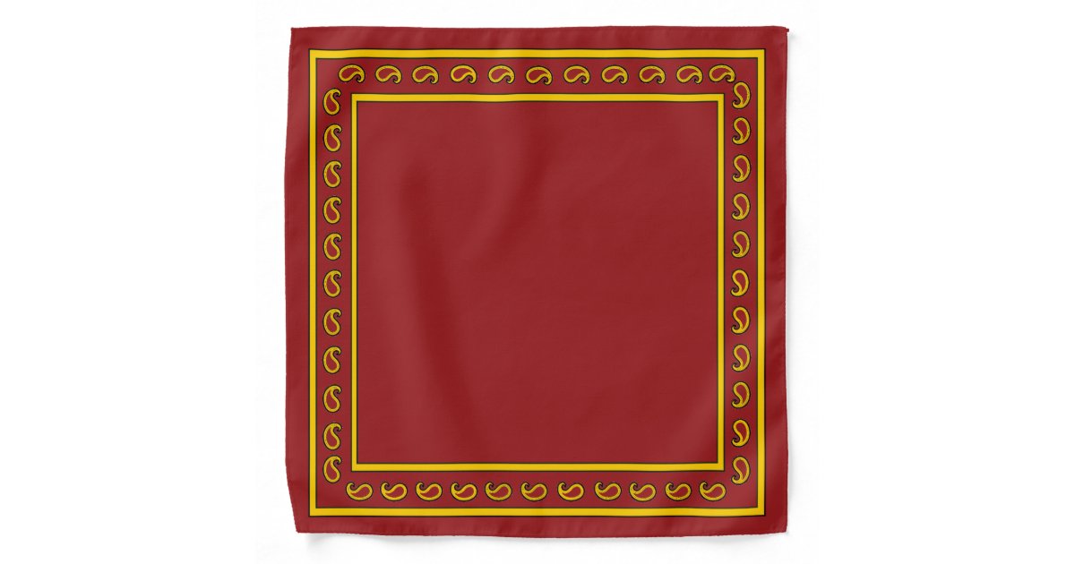 Cardinal Red and Gold Paisley Bandana | Zazzle