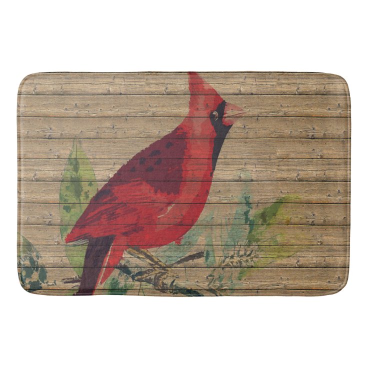 Cardinal Red Bird Bedroom Rug Mat Home Decor Bath | Zazzle