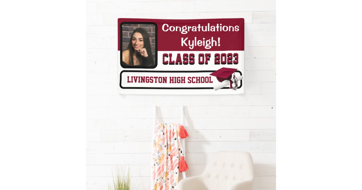 Cardinal Red & White Graduation Banner | Zazzle