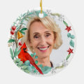 Cardinal Remembrance Keepsake Personalized Photo Ceramic Ornament | Zazzle