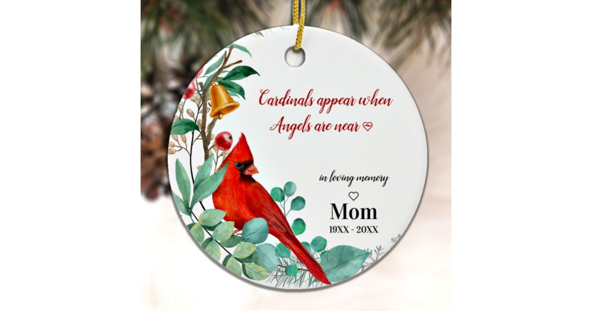 Cardinal Remembrance Keepsake Personalized Photo Ceramic Ornament | Zazzle