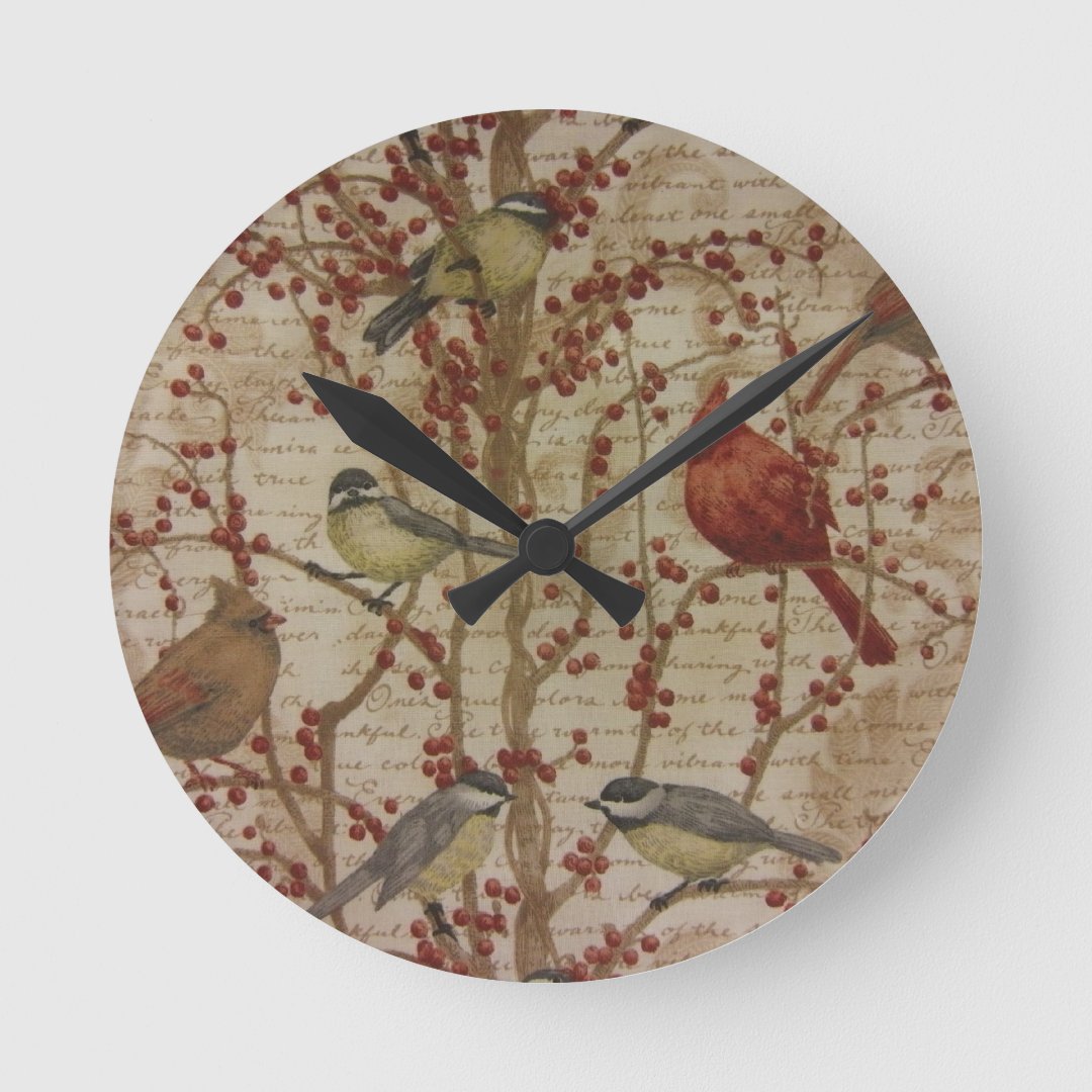 Cardinal Round Clock | Zazzle