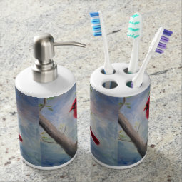 Cardinal Soap Dispenser And Toothbrush Holder | Zazzle