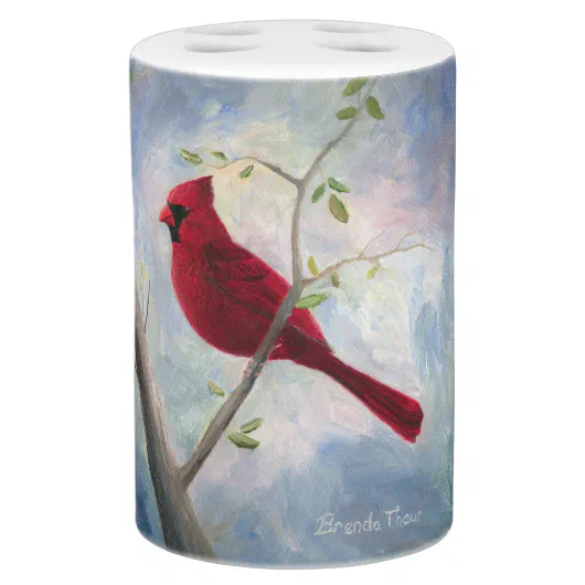 Cardinal Soap Dispenser And Toothbrush Holder | Zazzle