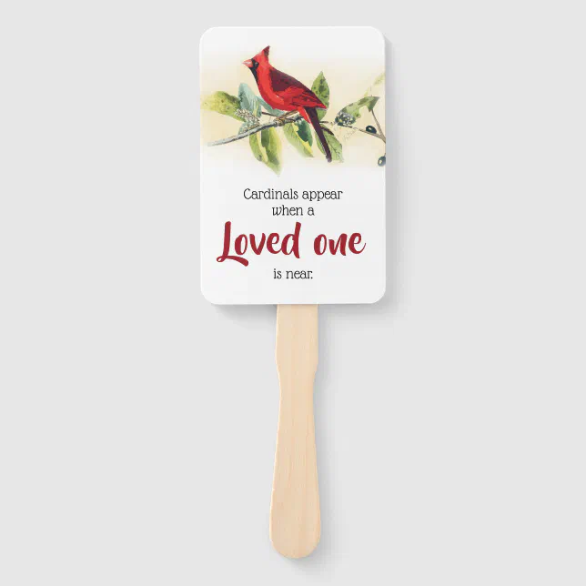 Cardinal Two Sided Photo Funeral Thank You Favor Hand Fan | Zazzle