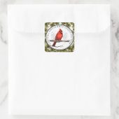Cardinals Appear When Angels Are Near Evergreen Square Sticker | Zazzle