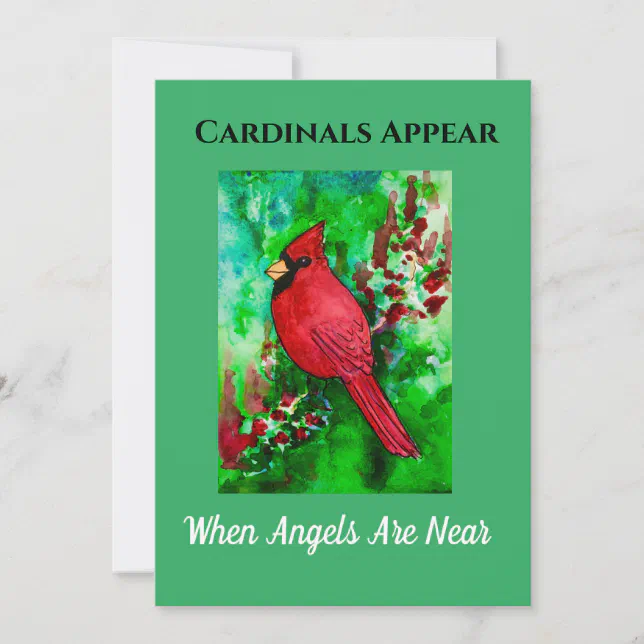 Cardinals Appear When Angels Art Near Card | Zazzle
