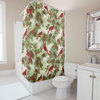 CARDINALS SHOWER CURTAIN | Zazzle