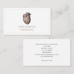 Cardiologist Anatomical Heart Business Card | Zazzle