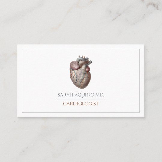 Cardiologist Anatomical Heart Business Card | Zazzle.com