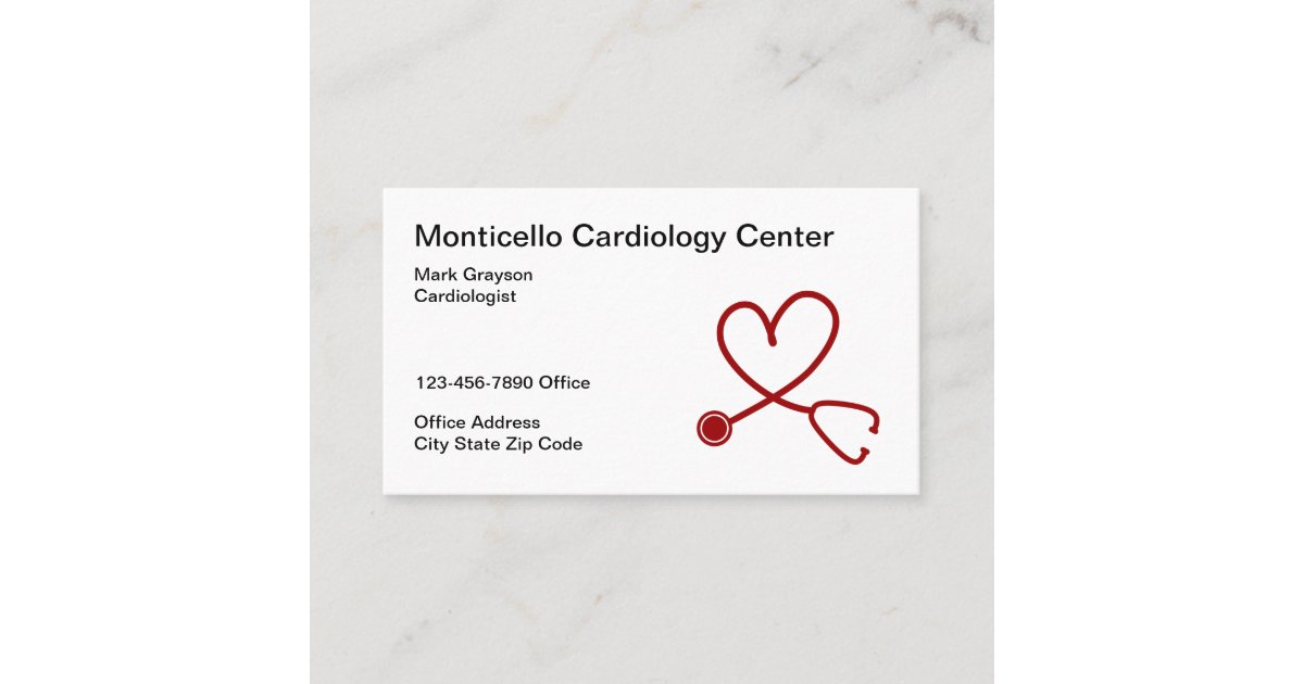 Cardiologist Cardiology Center Business Card | Zazzle