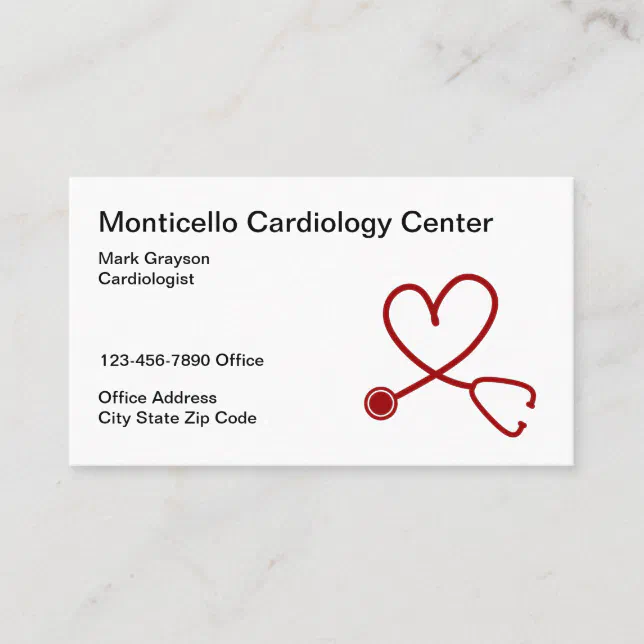 Cardiologist Cardiology Center Business Card | Zazzle