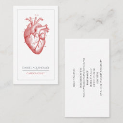 Cardiologist Doctor Anatomical Heart Illustration Business Card | Zazzle