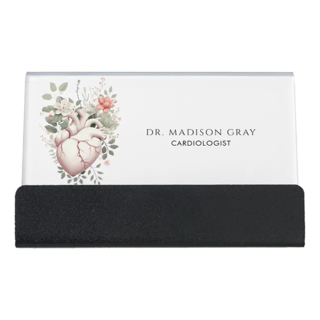 Cardiologist Doctor Desk Business Card Holder | Zazzle