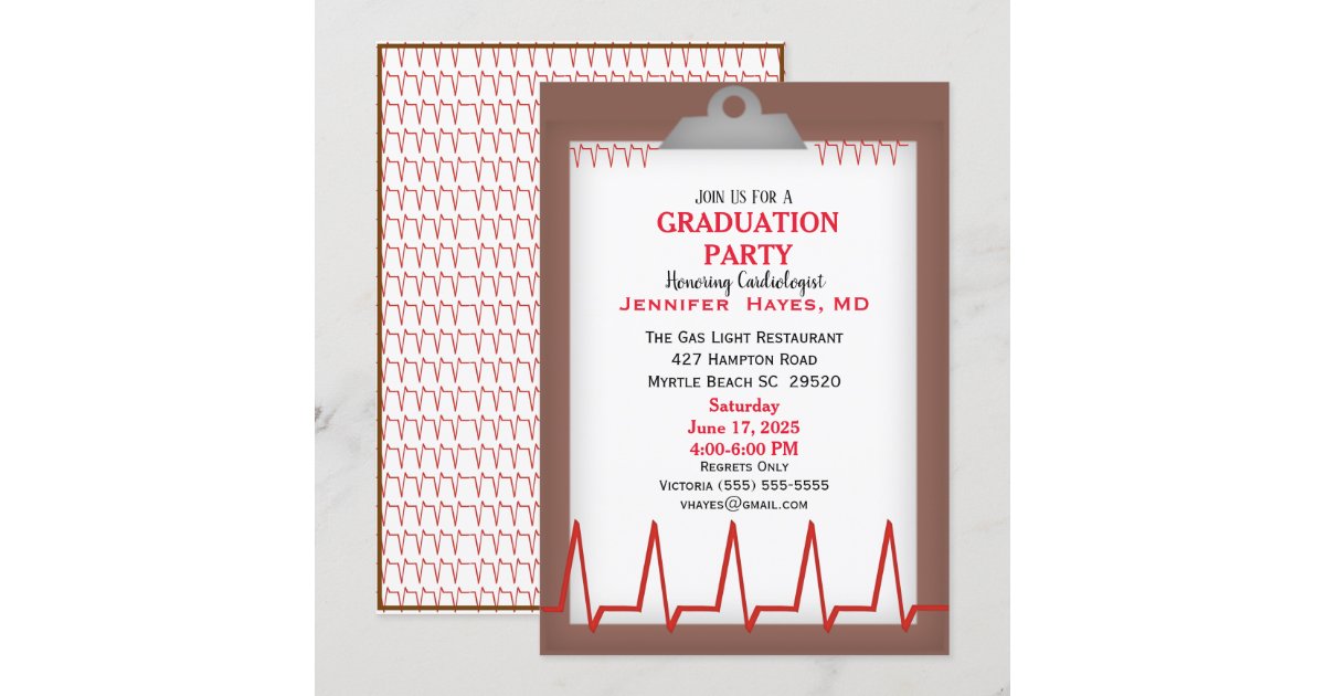 Cardiologist Doctor Graduation Party Invitation | Zazzle