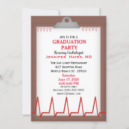 Cardiologist Doctor Graduation Party Invitation | Zazzle