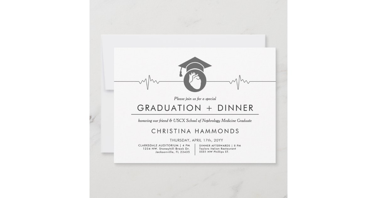 Cardiologist Graduation | Minimalist Invitation | Zazzle