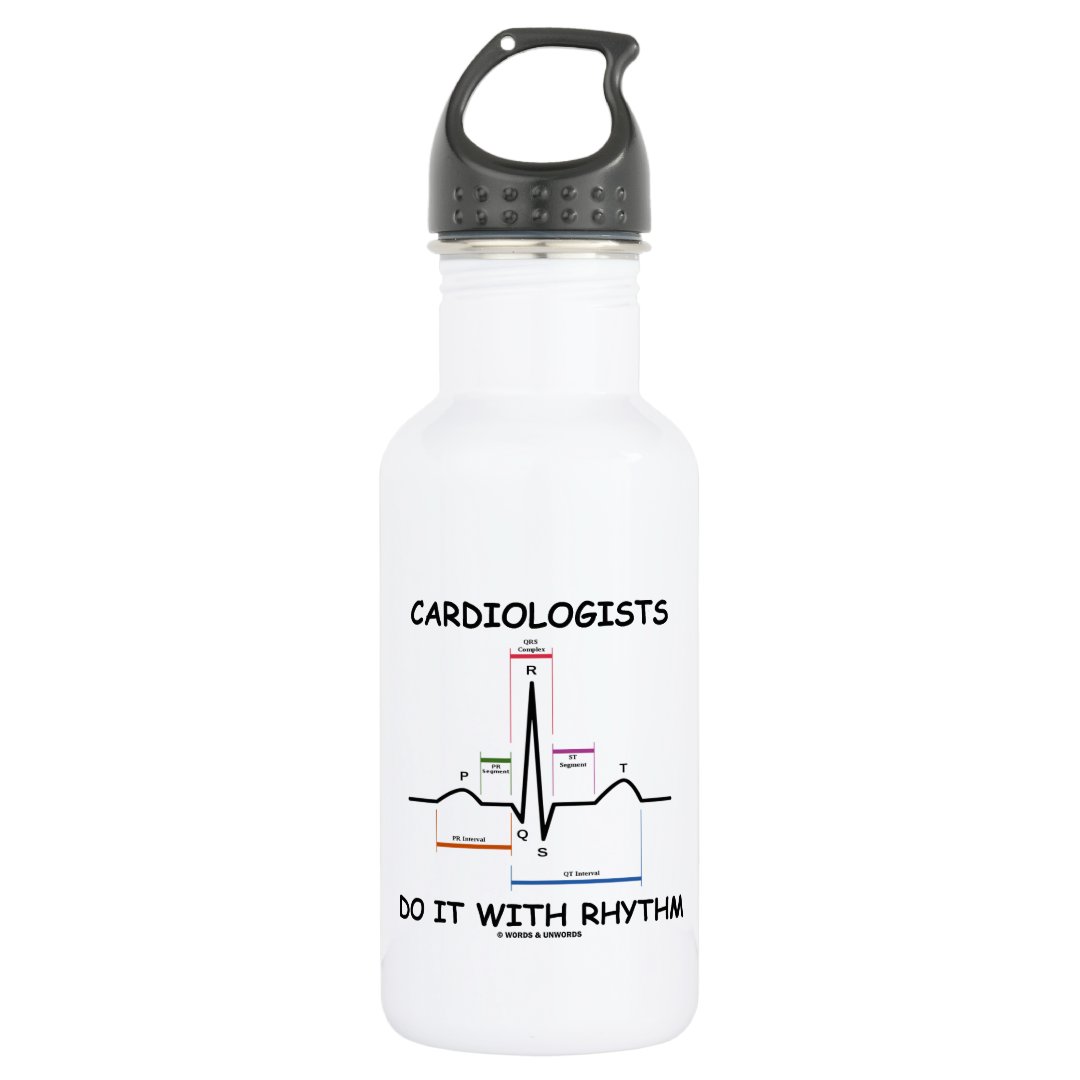 Cardiologists Do It With Rhythm (ECG / EKG) Water Bottle | Zazzle