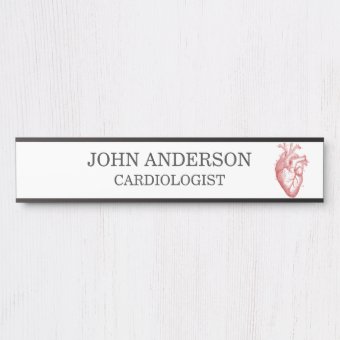 Cardiology Cardiologist Red Anatomical Heart Door Sign | Zazzle