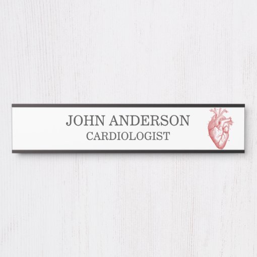 Cardiology Cardiologist Red Anatomical Heart Door Sign | Zazzle