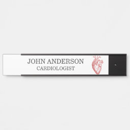 Cardiology Cardiologist Red Anatomical Heart Door Sign | Zazzle