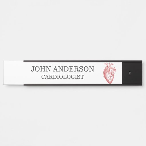 Cardiology Cardiologist Red Anatomical Heart Door Sign | Zazzle