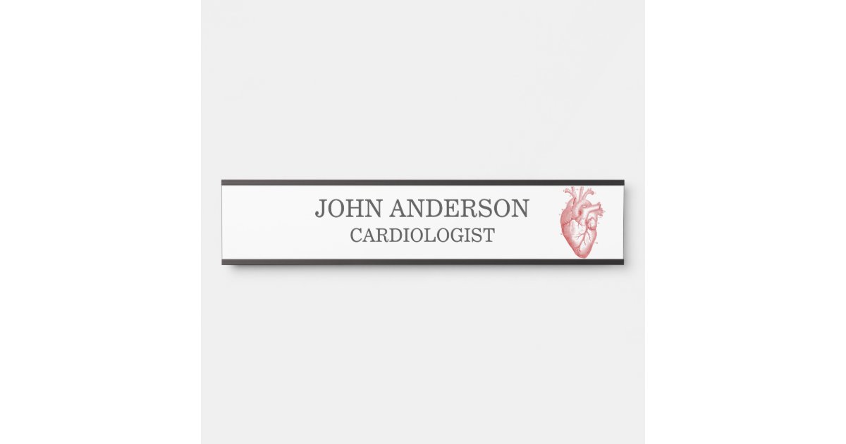 Cardiology Cardiologist Red Anatomical Heart Door Sign | Zazzle