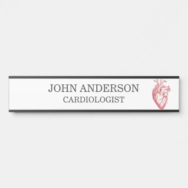 Cardiology Cardiologist Red Anatomical Heart Door Sign | Zazzle