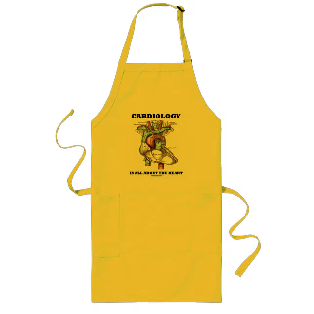 Cardiology Is All About The Heart (Anatomical) Long Apron | Zazzle