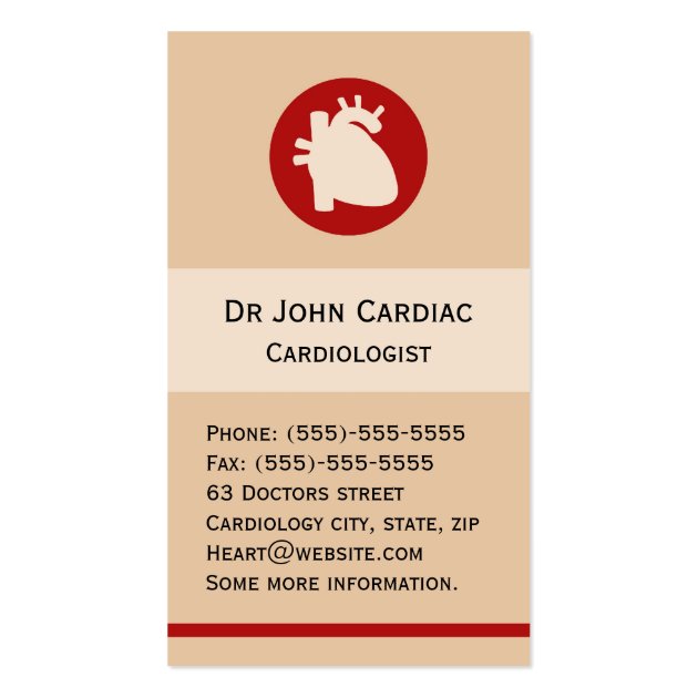 Cardiology or cardiac surgeon business card