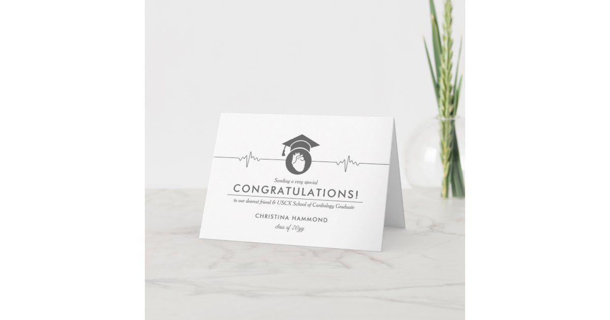 Cardiology School Graduate | Minimal Congrats Thank You Card | Zazzle