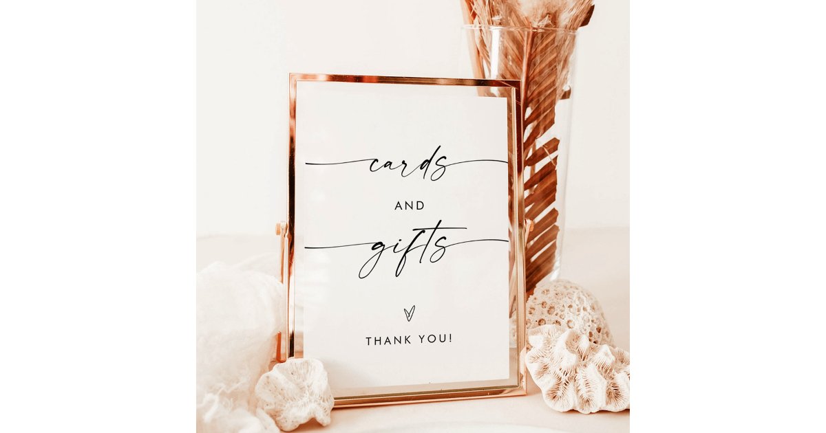 Cards and Gifts 5x7" Sign, Boho Modern Minimalist Poster | Zazzle