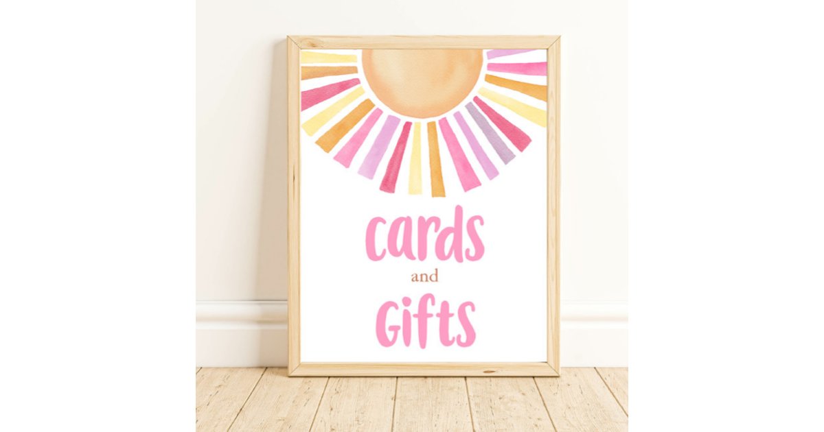 Cards and gifts boho sunshine pink yellow orange poster | Zazzle