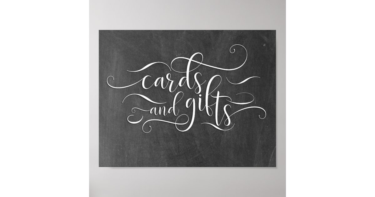 Cards and Gifts Chalkboard Wedding Sign | Zazzle
