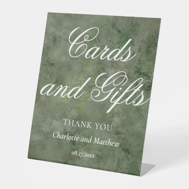 Cards And Gifts Chic Modern Wedding Event Pedestal Sign | Zazzle