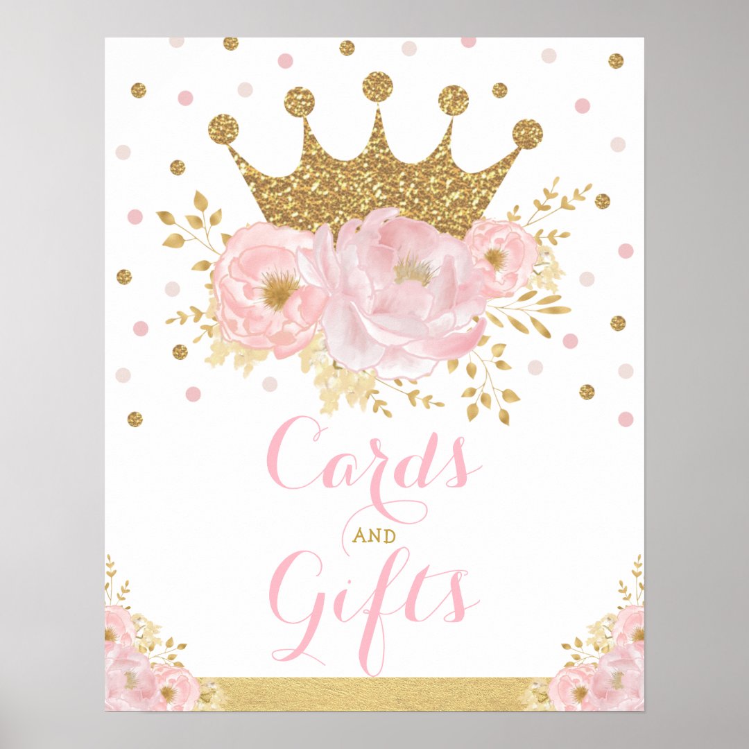 Cards and Gifts Princess Baby Girl Birthday Party Poster | Zazzle