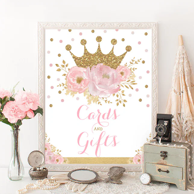 Cards and Gifts Princess Baby Girl Birthday Party Poster | Zazzle