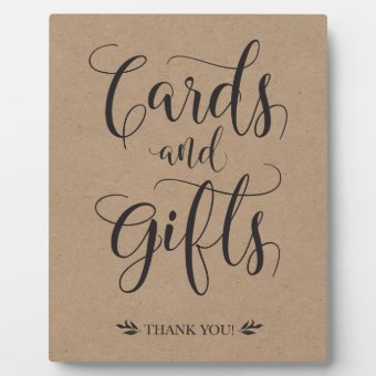 Cards and Gifts Rustic Wedding Sign Plaque | Zazzle