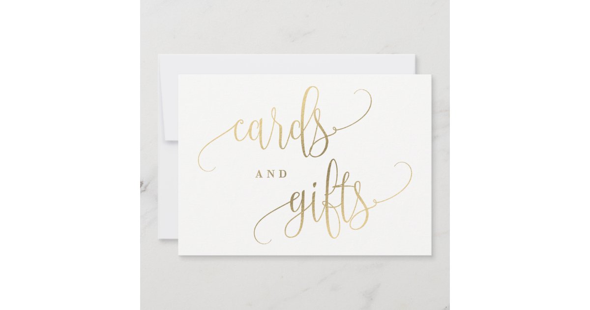 Cards And Gifts Sign - Lovely Calligraphy | Zazzle