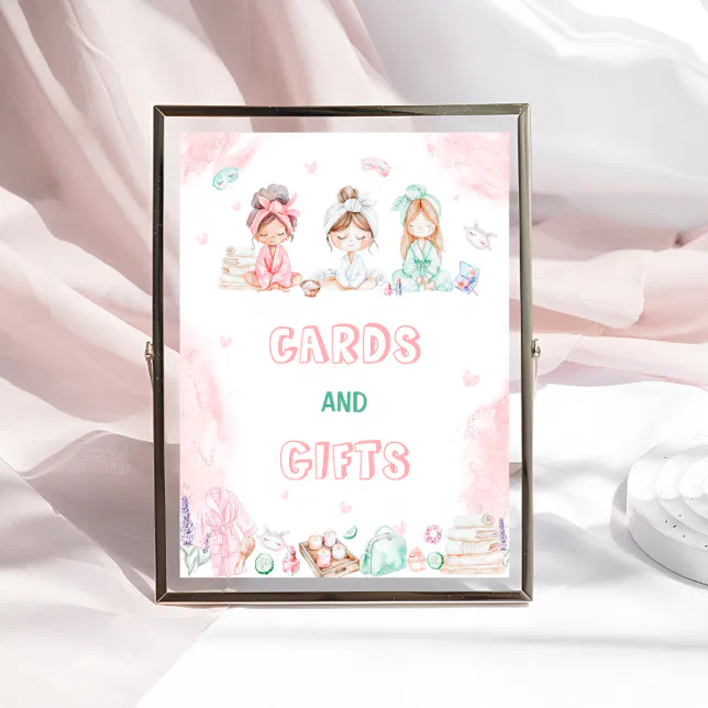 Cards and Gifts Spa Party Birthday Poster | Zazzle